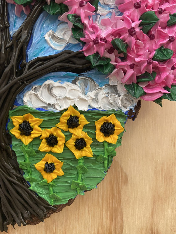 3D cherry blossom tree impasto | helloart