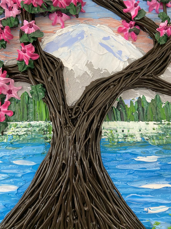 3D Cherry Blossom tree impasto | helloart