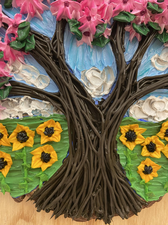 3D cherry blossom tree impasto | helloart